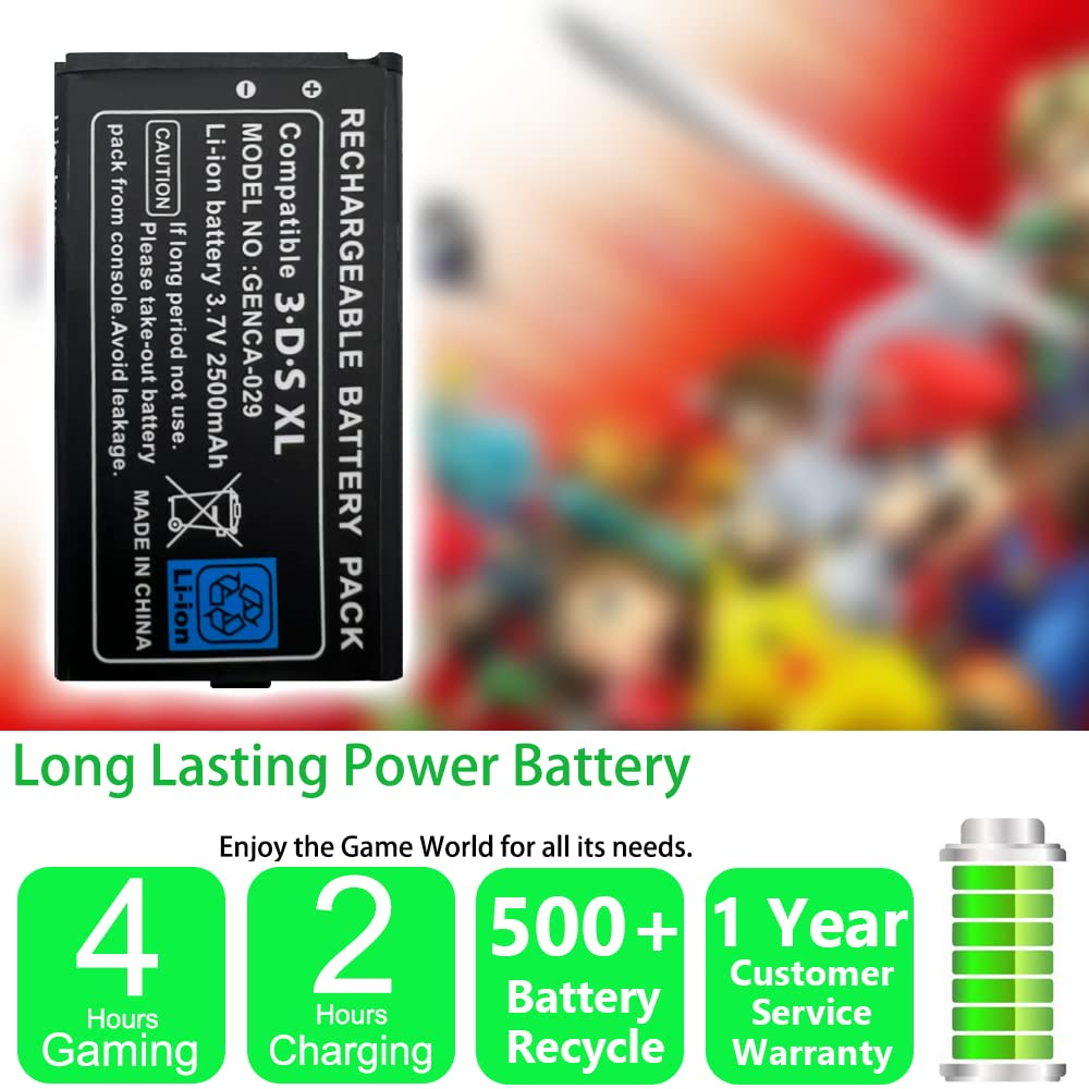 TFSeven Replacement Battery for Nintendo 3DS LL/XL 3.7V Rechargeable Battery Pack + Tool Kit Pack for Nintendo 3DS LL 3DS XL Console