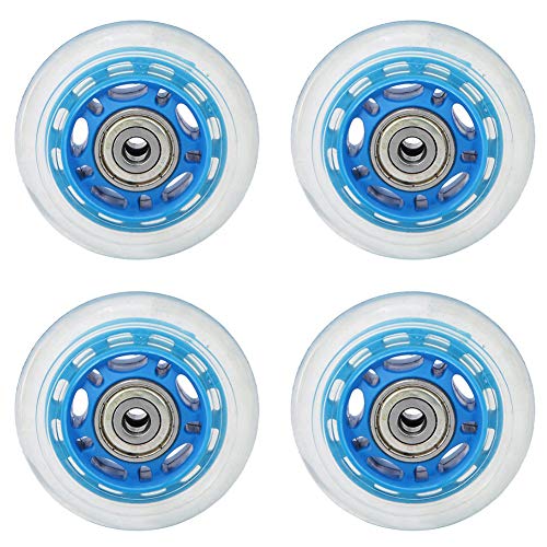 Mosichi 62mm Skate Wheels, Transparent Silent Mute Caster Wheel Luggage Cart Trolley Skate Accessory Blue