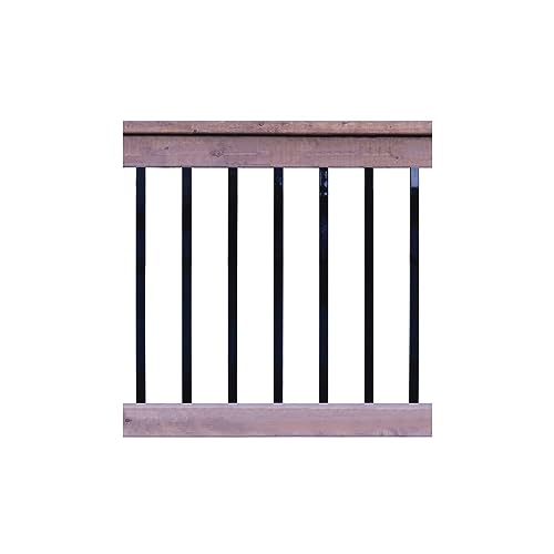 Nuvo Iron RCTB32 10 Pack Baluster, 32" Rectangular Plastic End Caps, Black, 10 Count