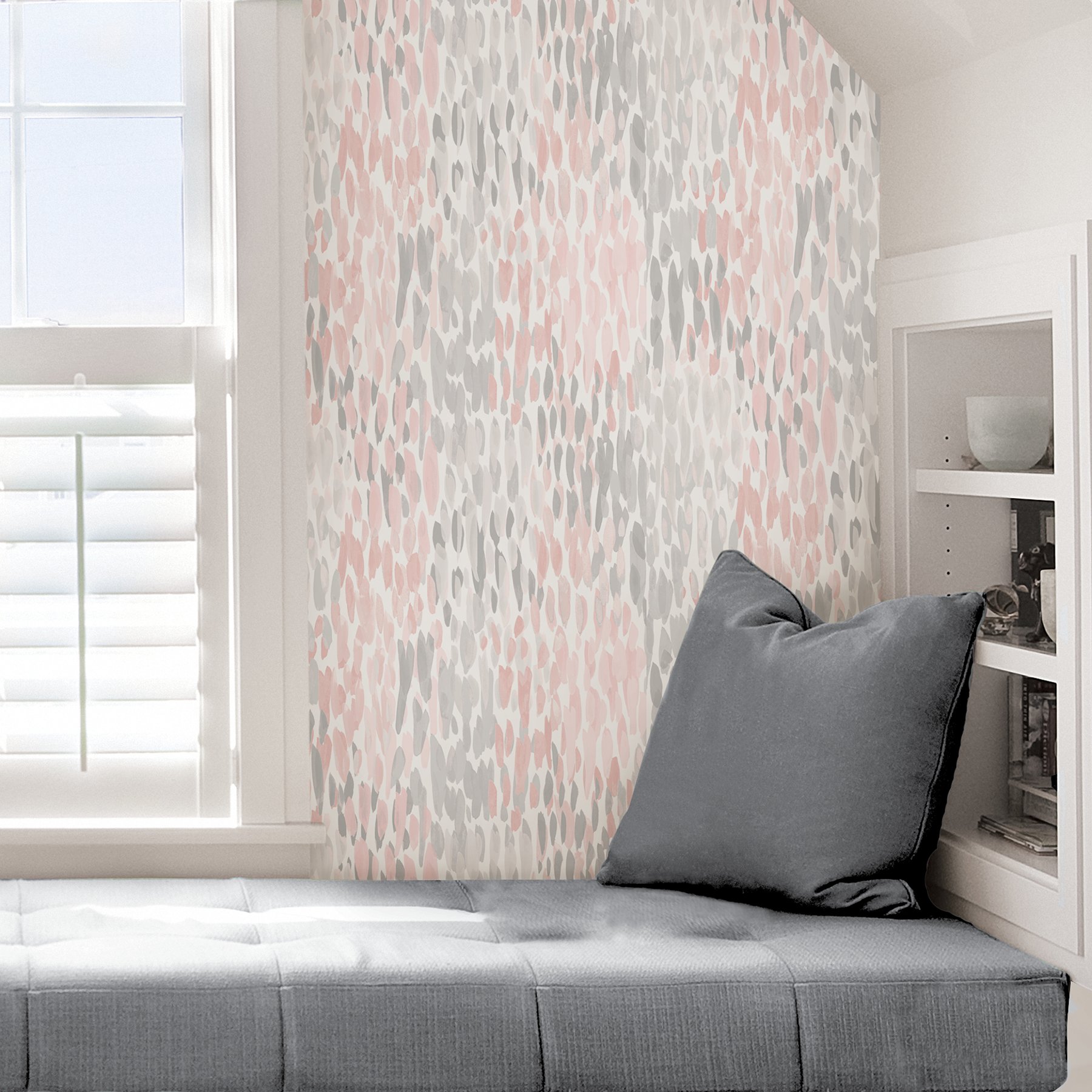 NuWallpaper NU2876 Blue Make It Rain Peel & Stick Wallpaper, Multicolor, Green