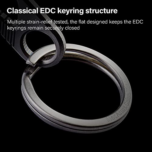 MecArmy CH7 Titanium Keyring Kit, 6 Small and 1 Large Keyring for Use with Carabiner/Knives/Lights/Keys and Other EDC Gears, Side-Pushing Designed Protect Your Nails
