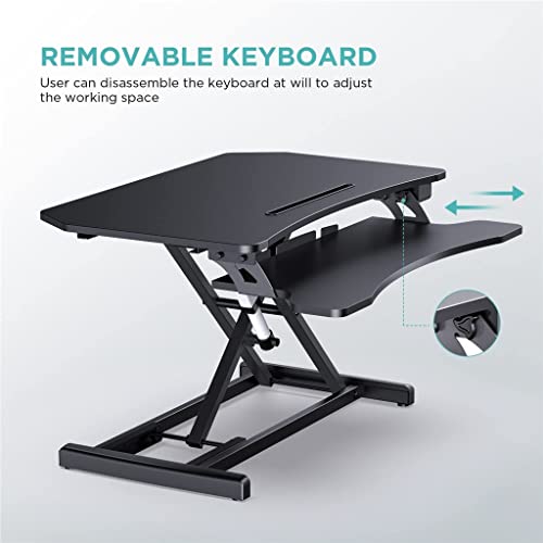 NAHDU Standing Desk Sit Converter Stand-up Lifting Worktable Computer Desk Converter Folding Table Adjustable Height (Color : D, Size : US)