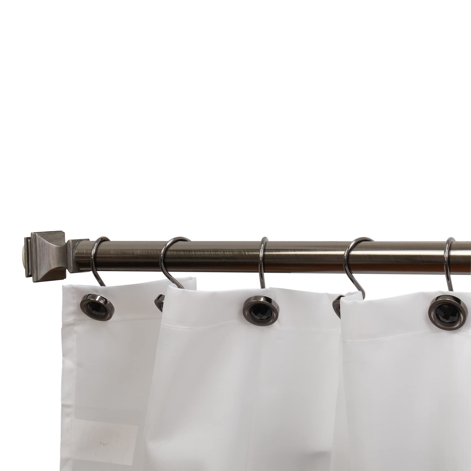 Splash Home Kares Shower Curtain Rod, Adjustable 42" to 72" Inch Non-Slip, Never Rust Spring Tension Curtain Rod, No-Drilling for Bathroom Curtains, Chrome