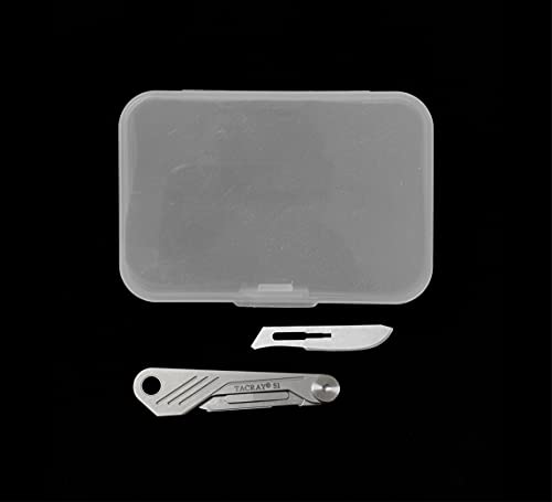 TACRAY Titanium Utility Mini Folding Knife With Replaceable Blades, Super Lightweight Pocket Knife For EDC, Comes With 2pc Extra Blades For Replacement
