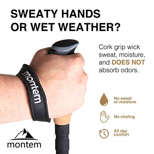 Montem Ultralight 3K Carbon Fiber Hiking/Walking/Trekking Poles - One Pair (2 Poles) … (Black)