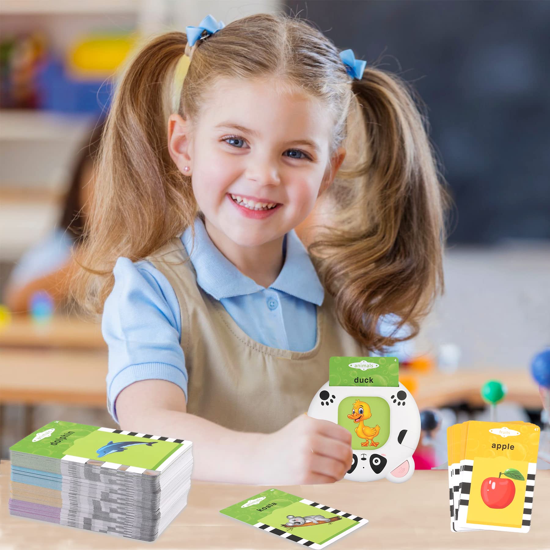 Toddler Talking Spelling Phonics Flash Cards - Speech Therapy Autism Learning Activities Educational Materials Toys - Sight Word Flashcards for Kids Kindergarten Preschool Age 1 2 3 4 5 Year Old