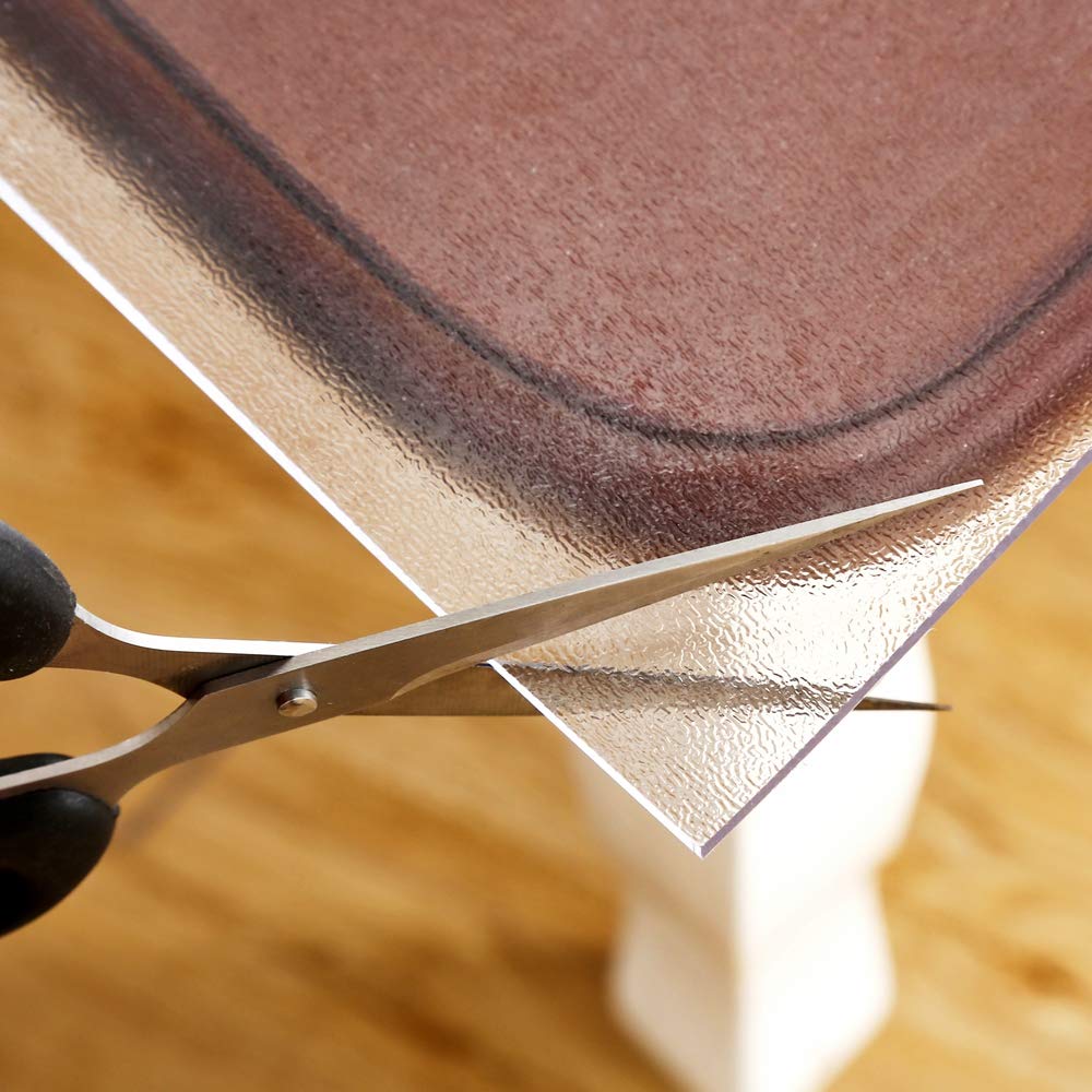 NECAUX Custom Multisize 1.5mm Thick Clear PVC Table Cover Protector - 48 x 60 Inch 5 Foot Waterproof Large Wood Furniture Office Desk Protective Plastic Dining Coffee End Tabletop Pad