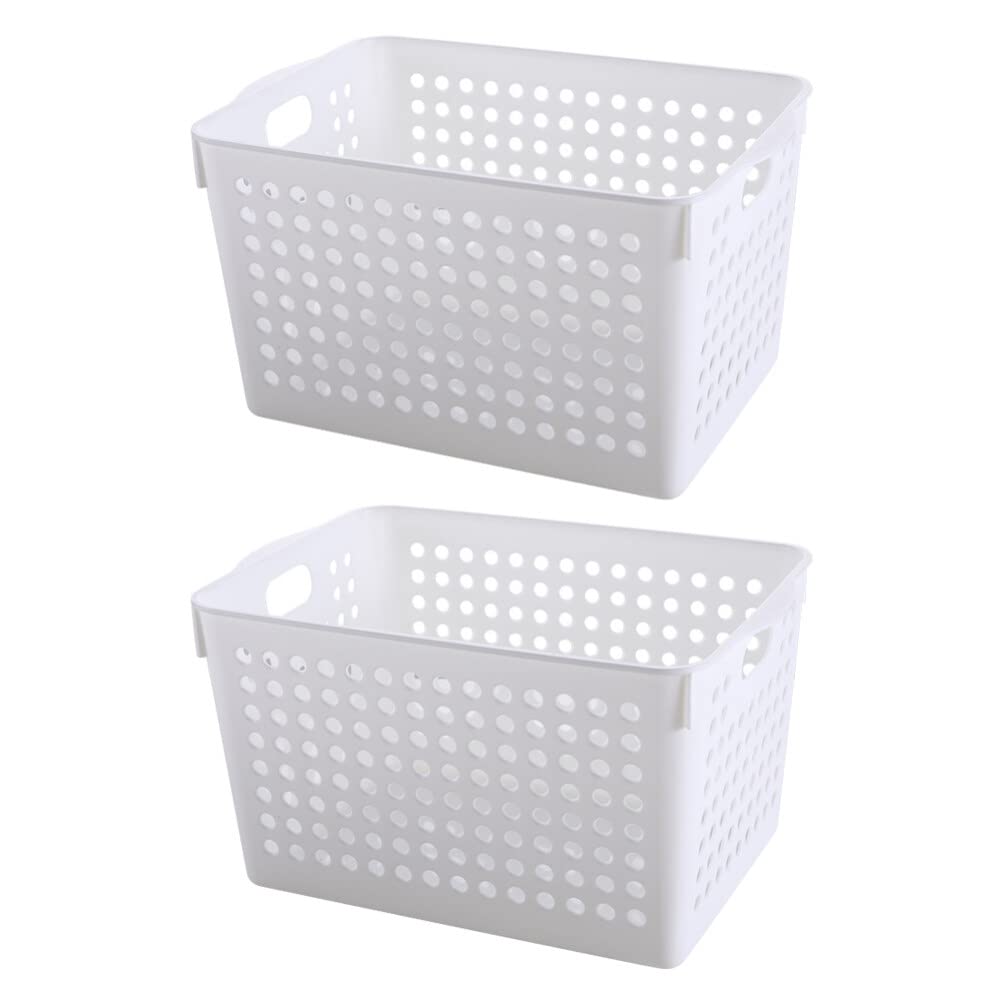 Operitacx 2pcs Box Storage Basket Plastic Storage Bins Woven Storage Baskets Toiletry Containers Files Desktop Organizing Box Desktop Sundry Case Plastic Box Storage Holder Cosmetic Box A4