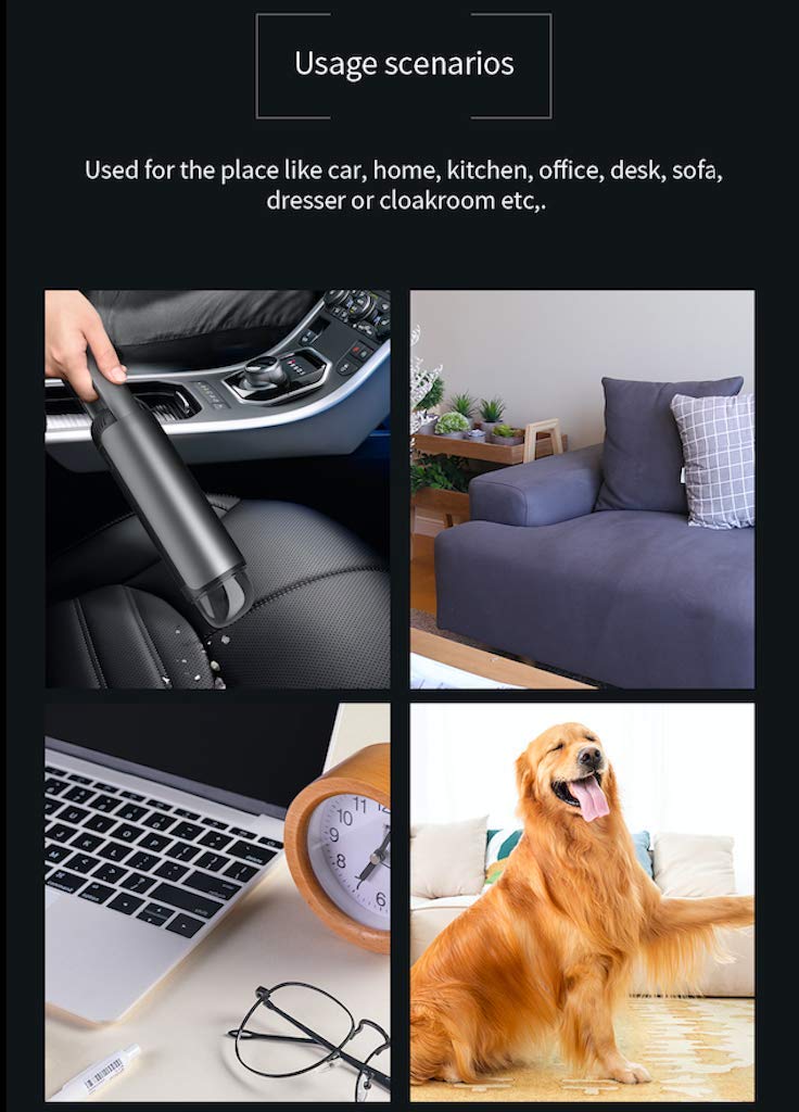 Mini Vacuum Cleaner Portable Cordless Handheld Vacuum Cleaner Car Vacuum Cleaner 5200 PA Powerful Suction Rechargeable for Home and Car Cleaning