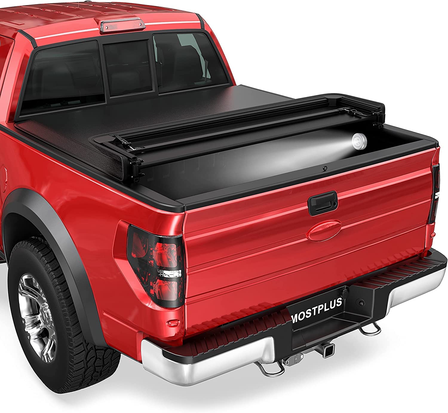 MOSTPLUS Quad 4-Fold 5.5 FT Soft Fold Truck Bed Tonneau Cover Compatible for 2009-2014 Ford F150 F-150 Styleside (Excl Raptor Series)