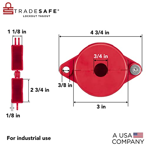 TRADESAFE Gate Valve Lockout - 2 Pack Valve Lockout Device for 1 inch to 2-1/2 inch Diameter Valve Handles, OSHA Compliant Lockout Tagout Valve for Professional and Industrial Use