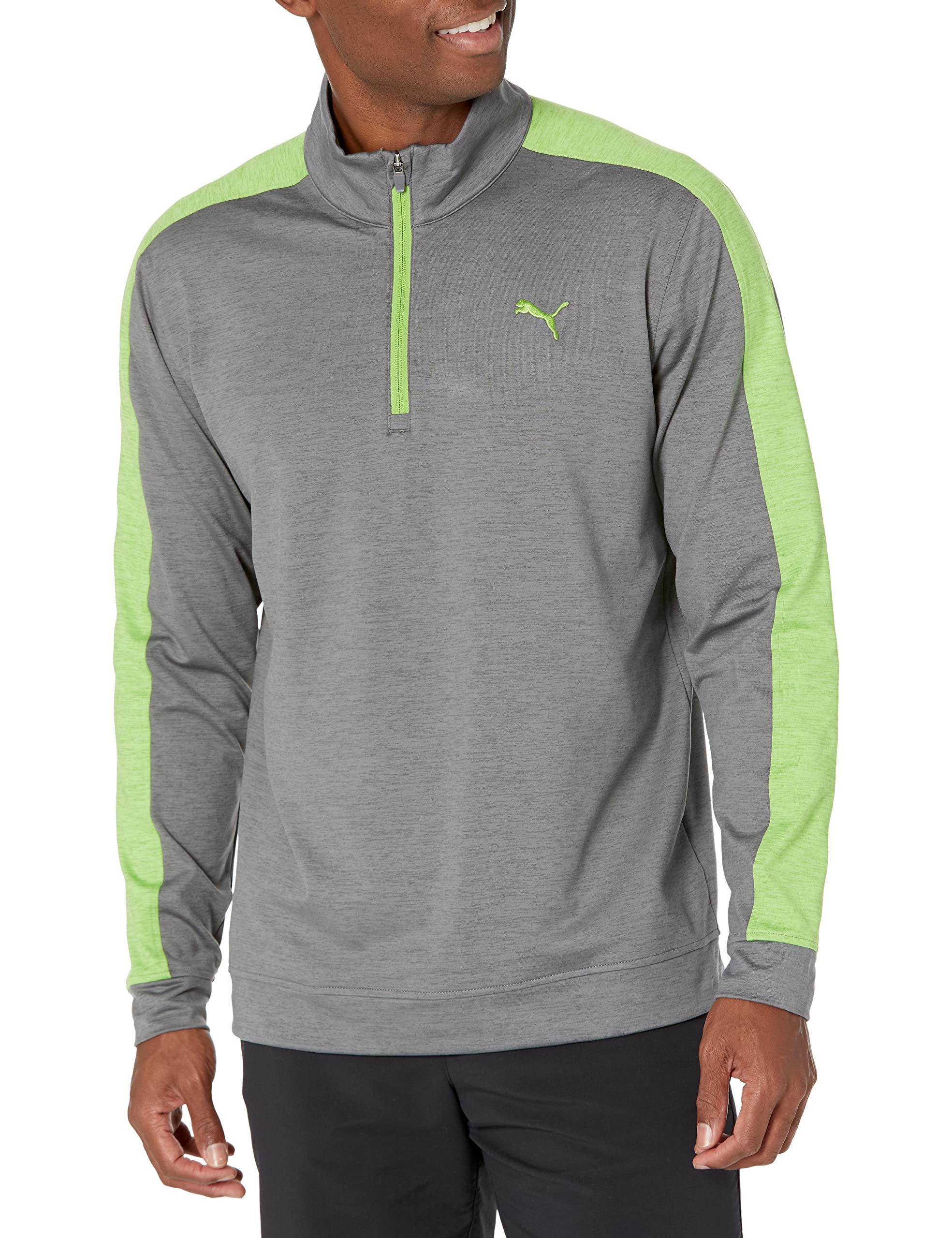 PUMA GOLF Men's Cloudspun T7 1/4 Zip, Bright Cobalt Heather-Quiet Shade Heather, X-Large