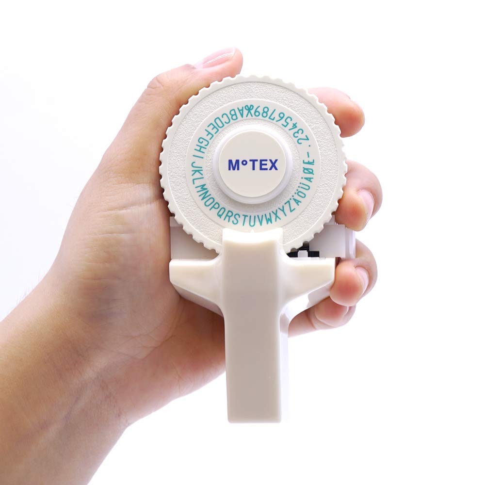 Motex Embossing Label Maker, Label Writer -E-101 (1 Wheel, White)
