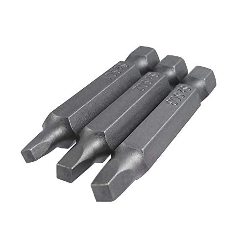 Wolfride 3 Set of 3pcs Square Head Screwdriver Bits 1/4-Inch Shank Magnetic Square Drive Bits Set| SQ1 SQ2 SQ3, 2-Inch Length