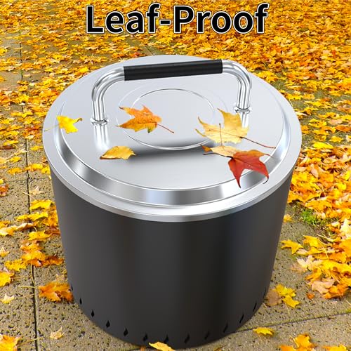 Stainless Steel Fire Pit Cover Lid for Solo Stove Ranger, 15" Portable Fire Pit Cover with Handle, Outdoor Wood Burning and Low Smoke Camping Stove Accessory
