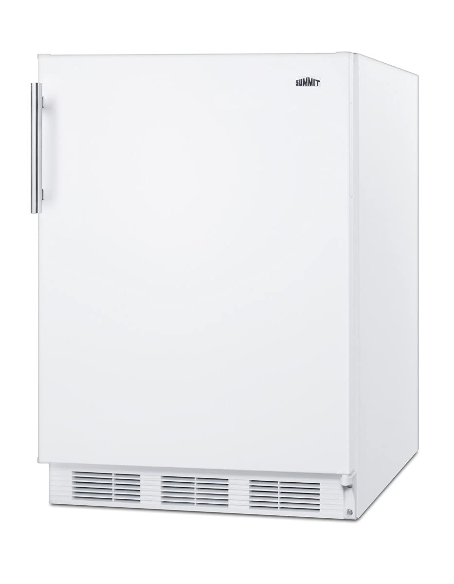 Summit Appliance FF63BK Freestanding Residential Counter Height 24" Wide All-refrigerator in Black Exterior with Auto Defrost, Deluxe Interior, Pro Style Handle and Adjustable Thermostat