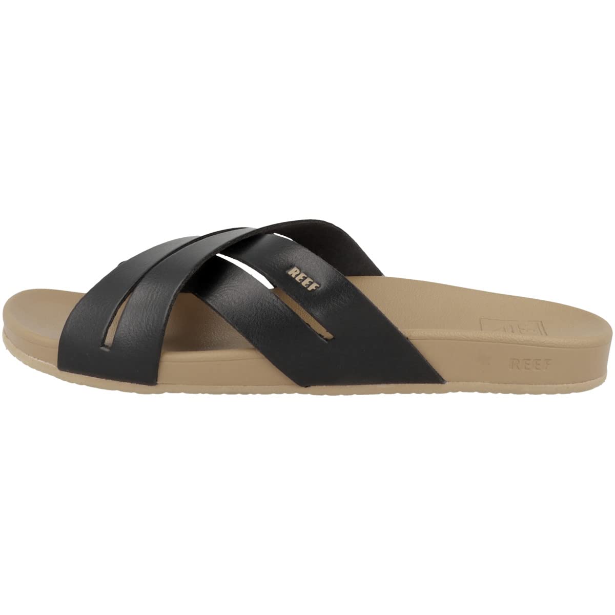 Reef Women's Cushion Spring Bloom Sport Sandal, Black/Tan, 7.5