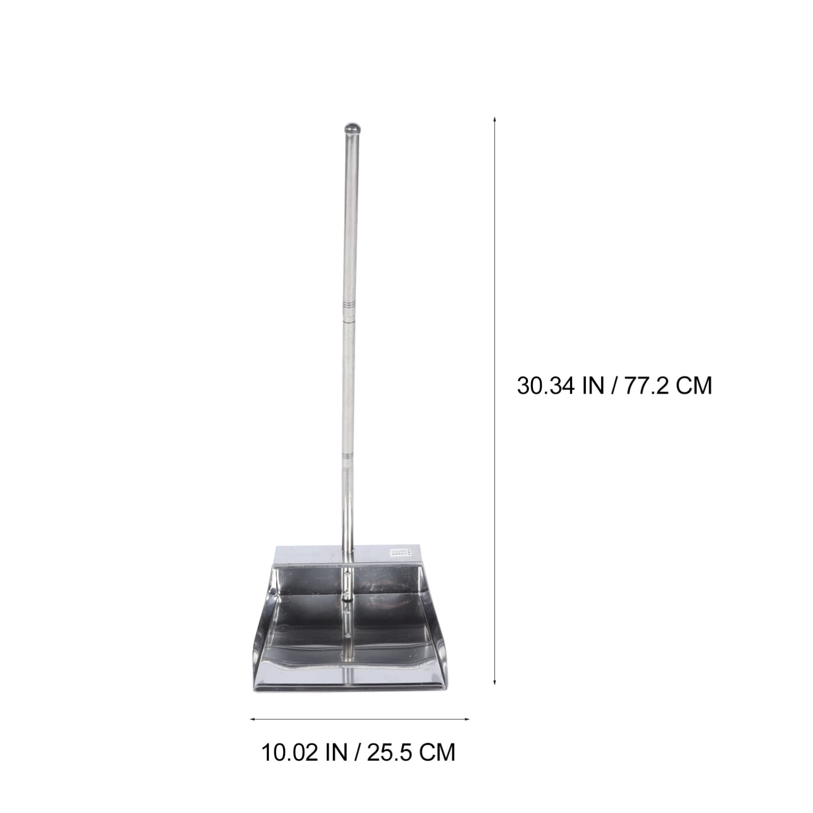 TOPBATHY Stainless Steel Dustpan with Long Handle Metal Upright Dustpan Heavy Duty for Lobby Garage Home and Yard Home Shop Commercial and Industrial Use
