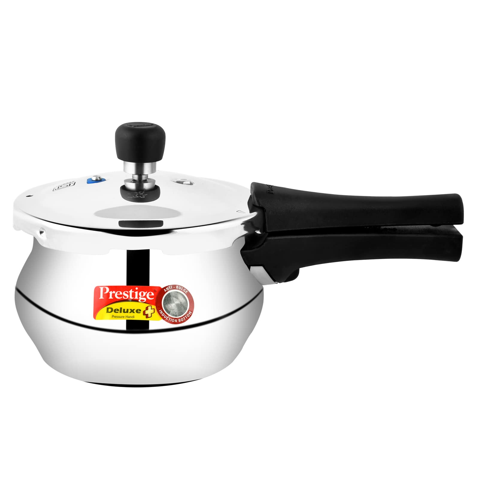 Prestige PRDAH2 Deluxe Plus 2-Liter New Flat Base Aluminum Pressure Handi for Gas and Induction Stove, 2-Liter, Small, Silver