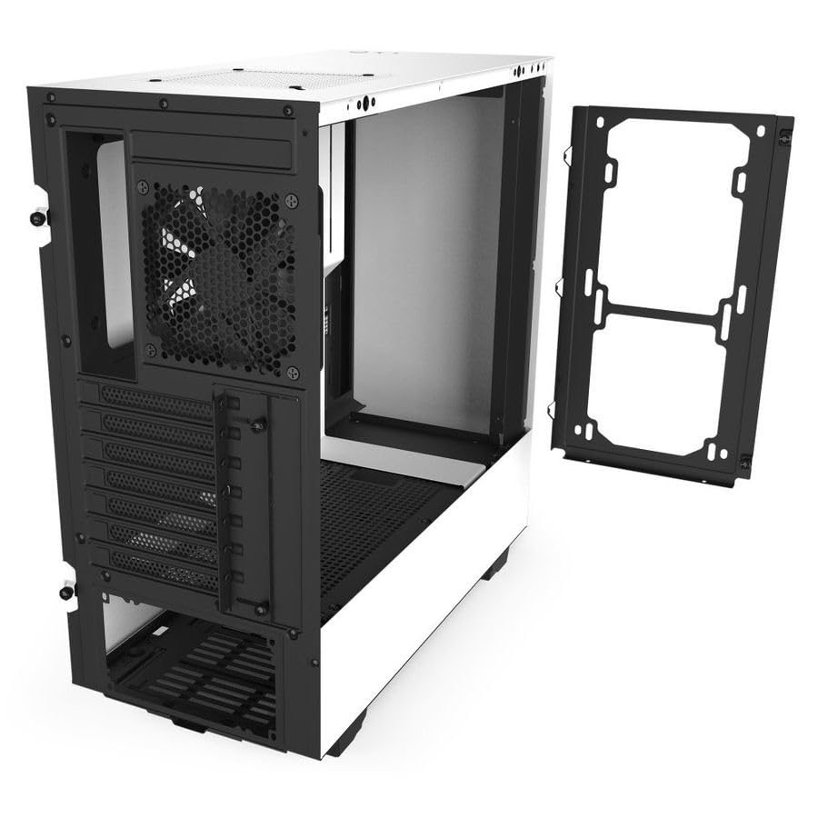 NZXT H510 - Compact ATX Mid-Tower PC Gaming Case - Front I/O USB Type-C Port - Tempered Glass Side Panel - Cable Management System - Water-Cooling Ready - Steel Construction - White/Black