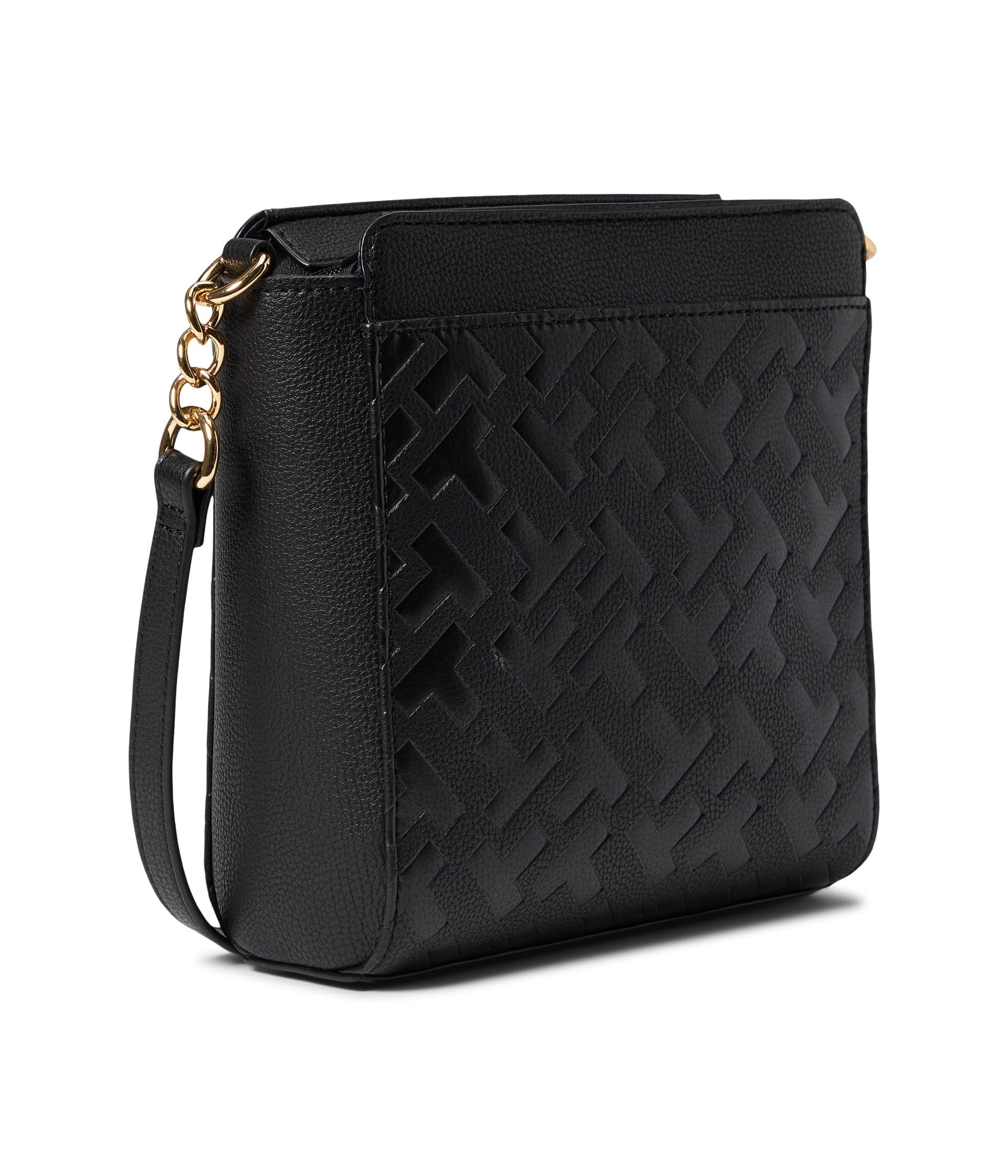 Tommy Hilfiger Antonella II Crossbody Bias Embossed PVC Black One Size