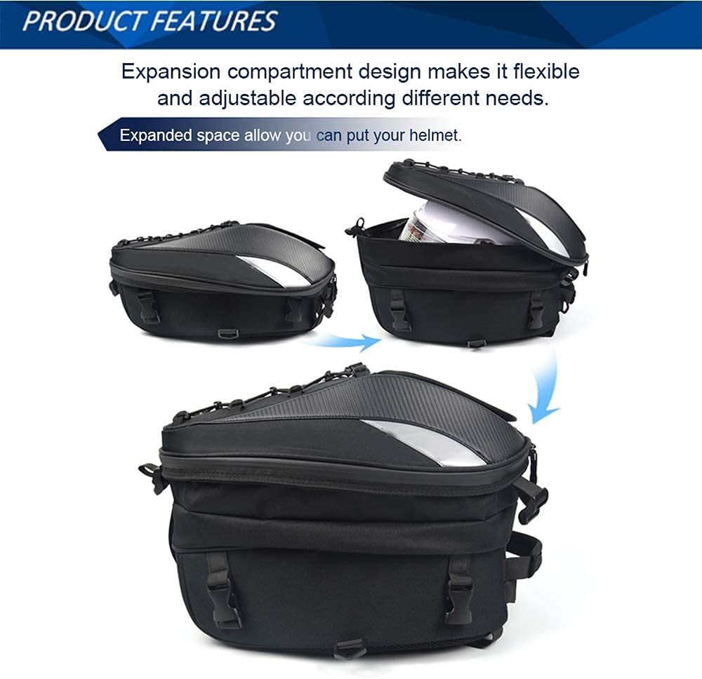 Motorcycle Seat/ Tail Bag - Dual Use Backpack Waterproof Motorbike Helmet Storage Bags For Luggage Motorcycle Dirt Bike Accessories