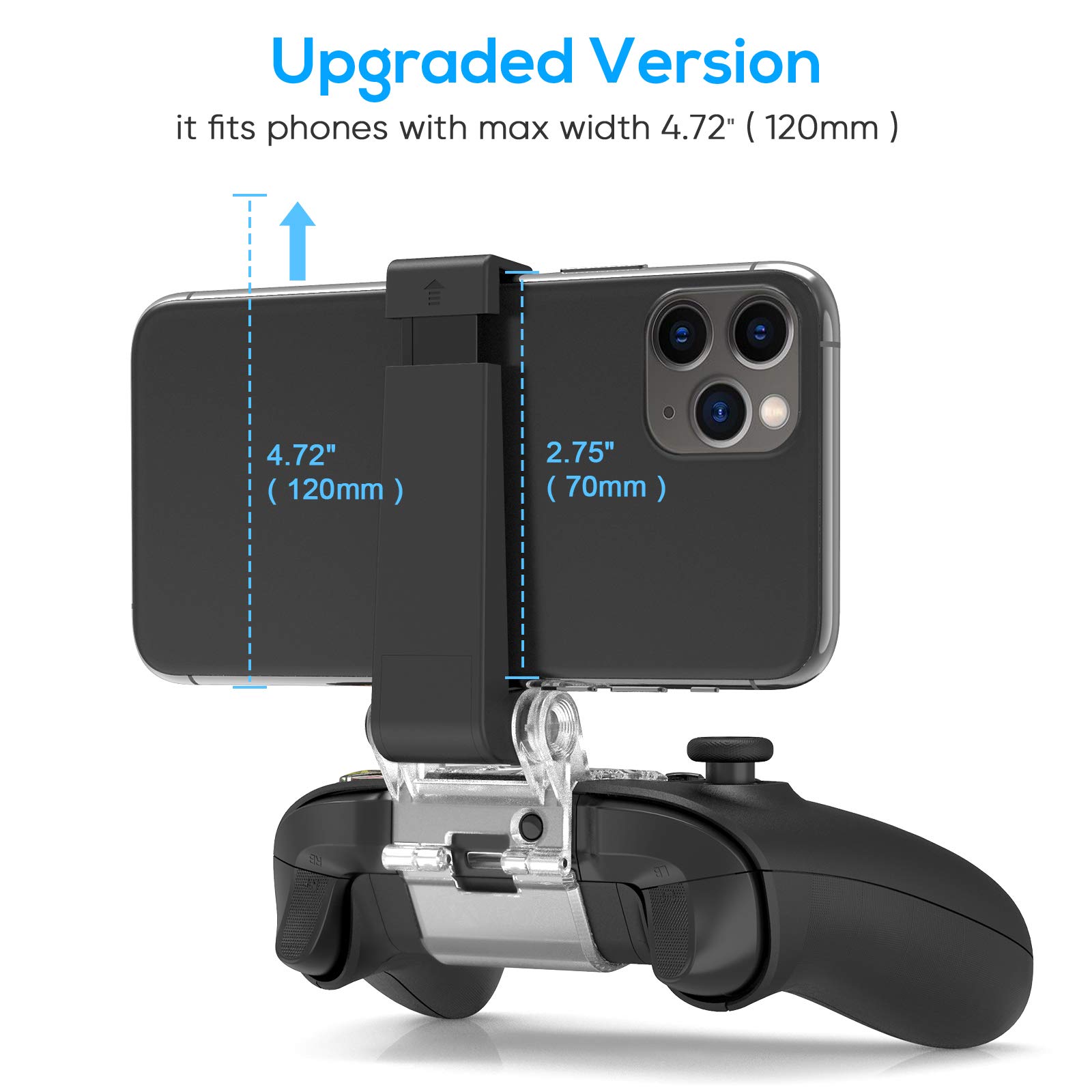 Phone Controller Mount Compatible with Xbox Series X/S Controller, YUANHOT Cellphone Clip Clamp Holder with Adjustable Bracket