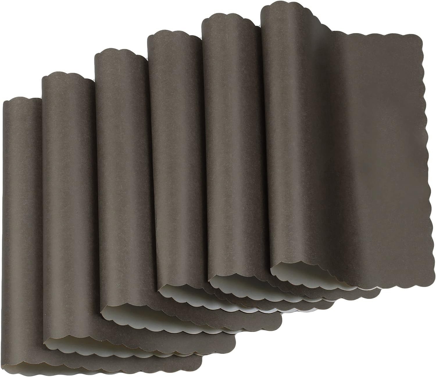 Paper Placemats - Disposable - Scalloped Edge (Black, 100)