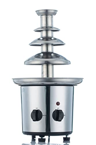 Stainless Steel Electric Chocolate Fondue Fountain Machine 4-Pound Capacity (4 Tier)