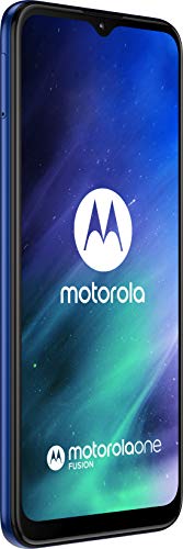 Motorola One Fusion (128GB, 4GB) 6.5", 48MP Quad Camera, 5000mAh Battery, Dual SIM GSM Unlocked Global 4G LTE (T-Mobile, AT&T, Metro) International Model XT2073 (Ocean Blue)