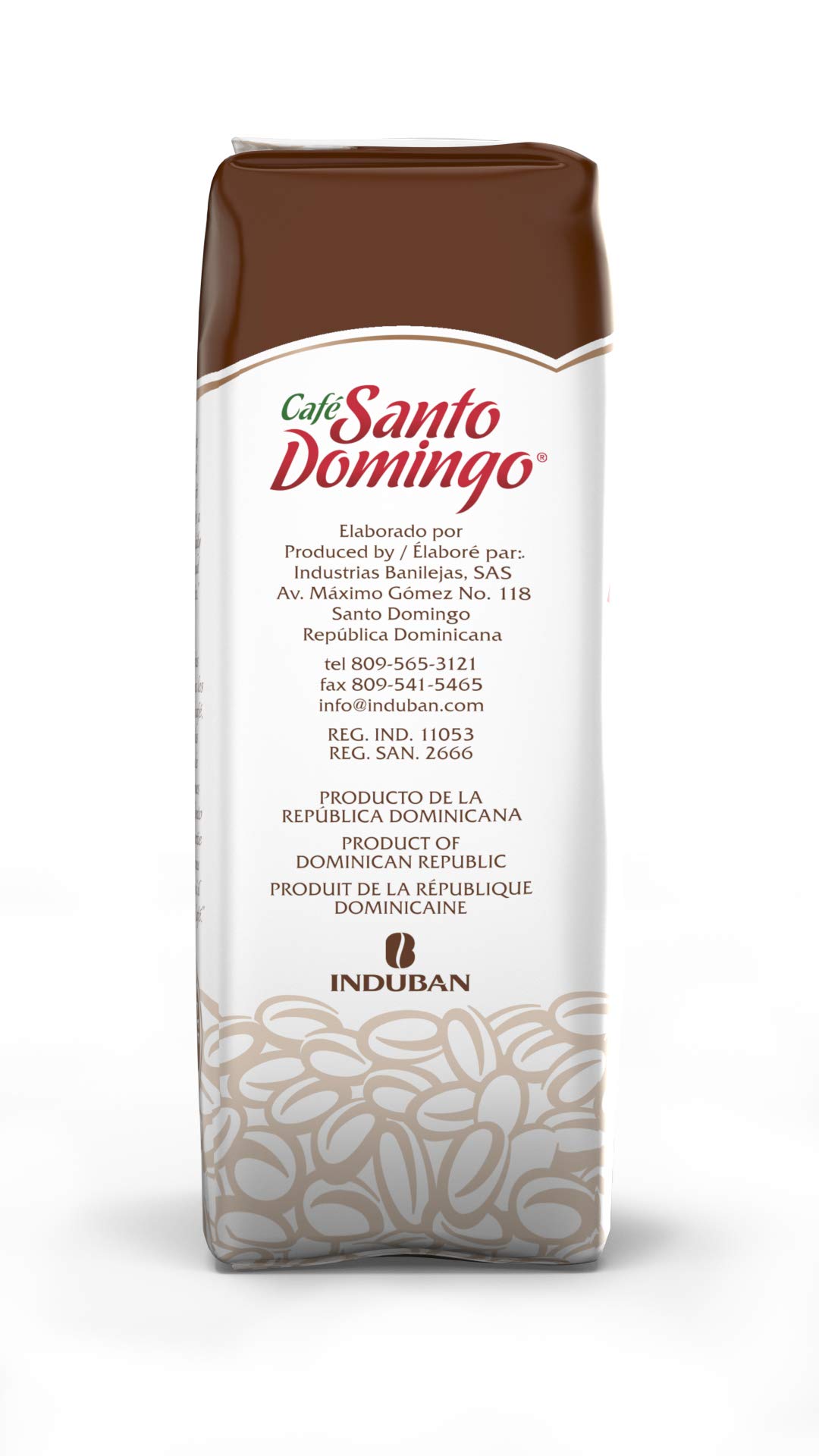 Santo Domingo Coffee, 16 oz Bag, Whole Bean Coffee, Medium Roast - Product from the Dominican Republic (Pack of 4)