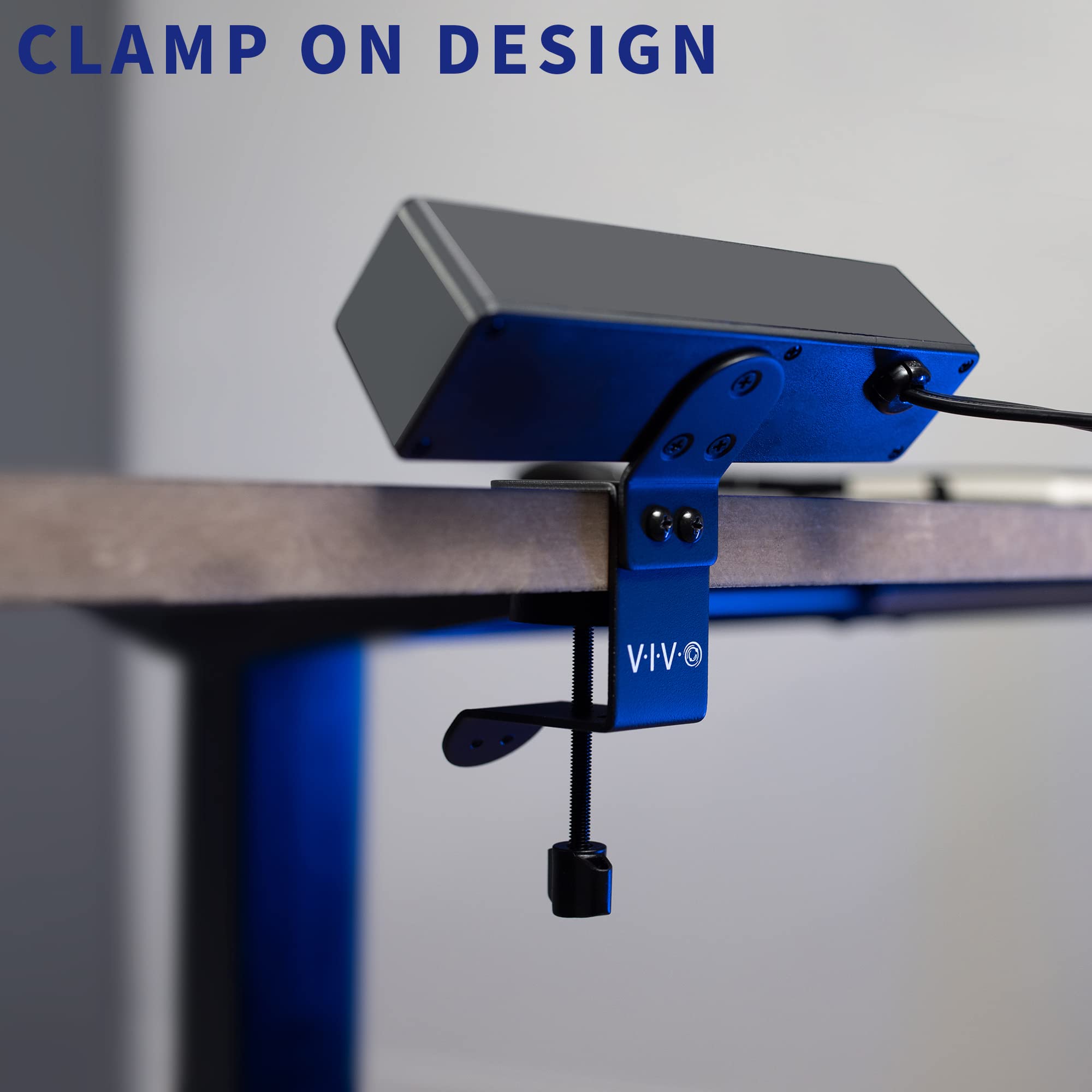 VIVO Clamp-on Power Strip, All-in-One Power Hub Desk Mount with 2 USB Ports, 4 AC Outlets, Tabletop Plugs with 6ft Cord, Black, DESK-AC120V