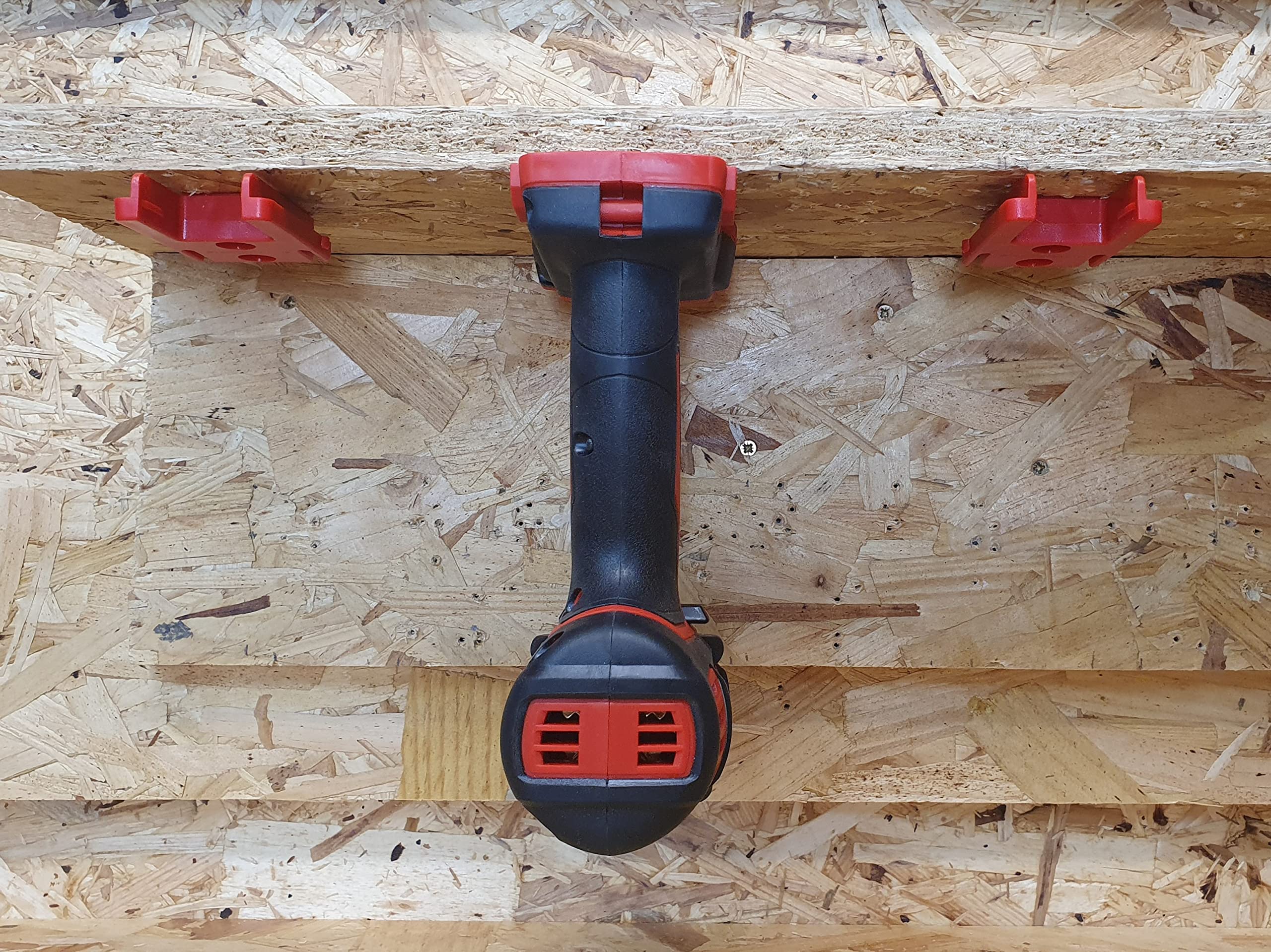 StealthMounts Locking Tool Holder in Red for Milwaukee M18 4 Pack | Milwaukee Tool Organizer | Milwaukee Tool Storage | Milwaukee Drill Holder | M18 Tool Holder | Made in UK
