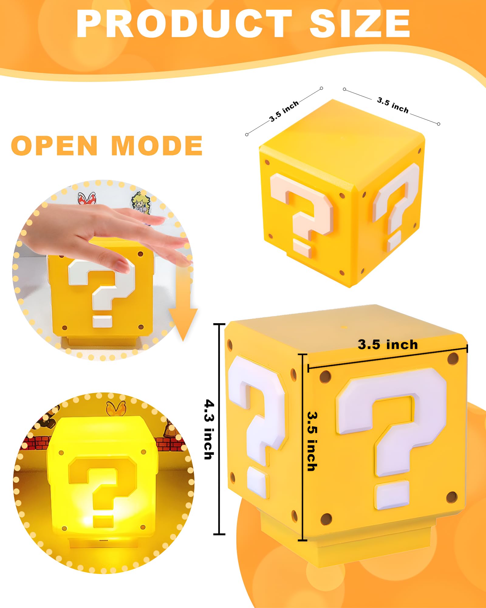 NESIMY Super Bros Toys Illusion Night Light for Kids with Game Sound Effects NightLight Decor Merchandise As Gifts for Kids and Fans (03-MLA)