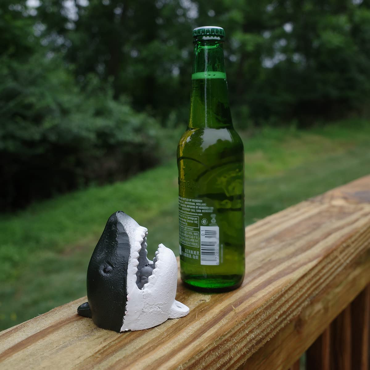 Treasure Gurus Cast Iron Shark Head Beer Cap Soda/Pop Top Wall Mount Bottle Opener Bar/Pub Tool