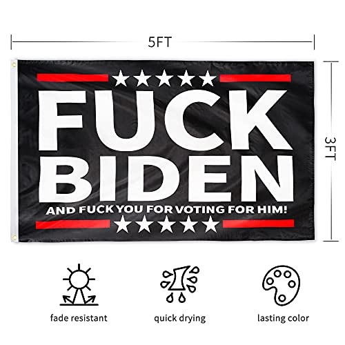 XIFAN Premium Flag for Fuck Biden 3x5 Ft FK Biden Polyester Banner with Brass Grommets Outdoor Decoration