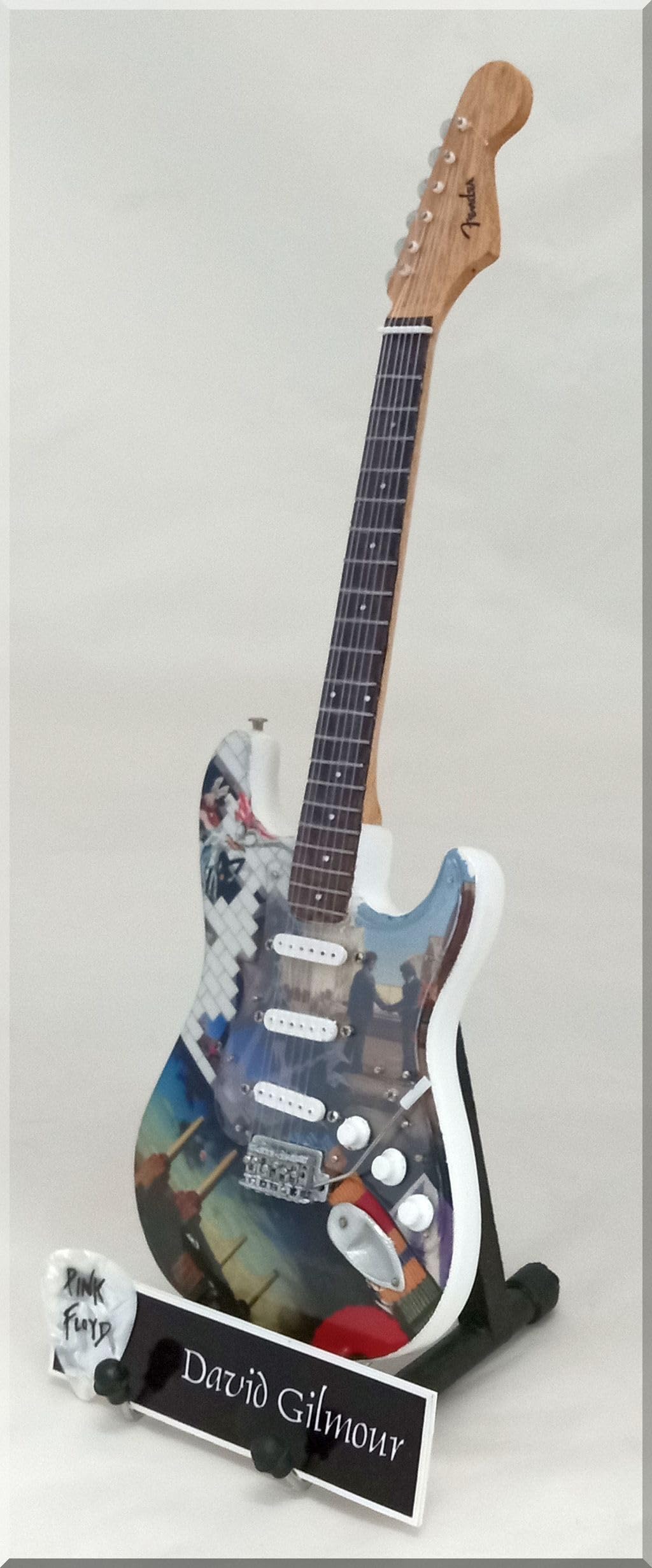 Miniature Guitar Pink Floyd The Wall w/Guitar Pick