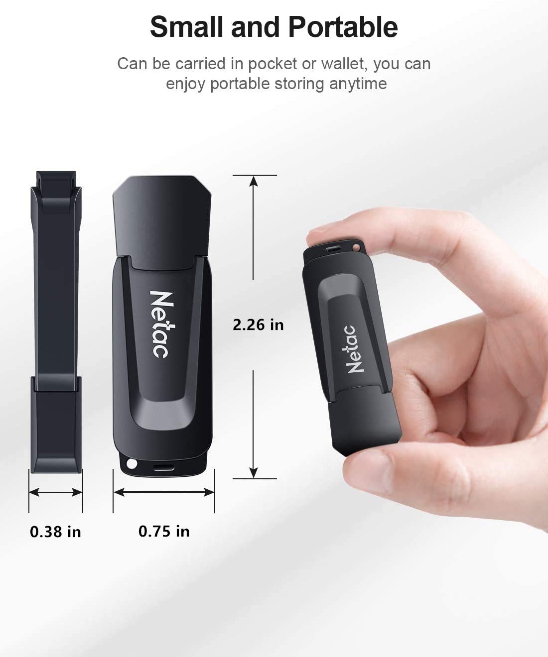 Netac Thumb Drive 32GB Flash Drive 3.0 USB Sticks 32GB Jump Drive, Read Speeds up to 90MB/s