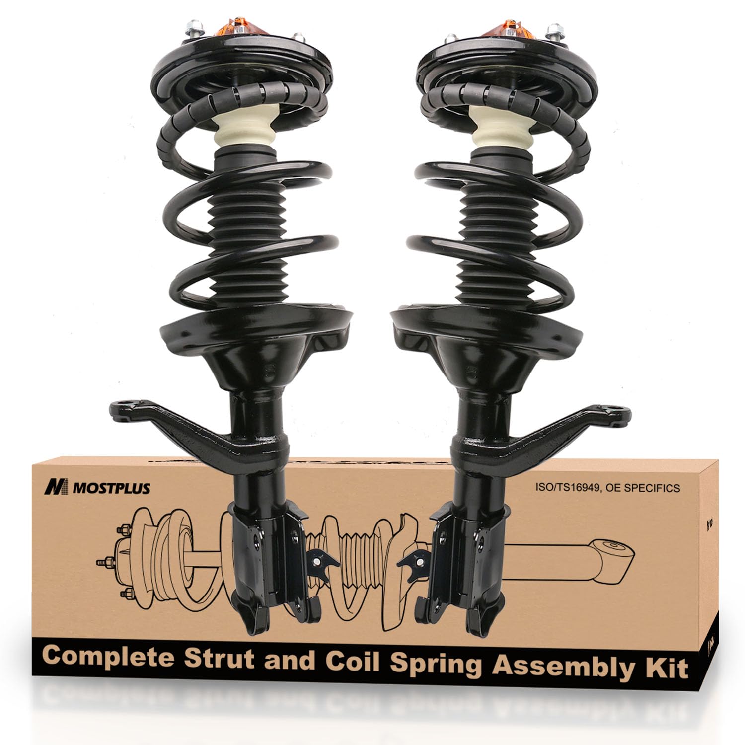 MOSTPLUS 2x Front Quick Complete Strut Assembly Compatible for 2003-2011 Honda Element (Set of 2) 172135,172136