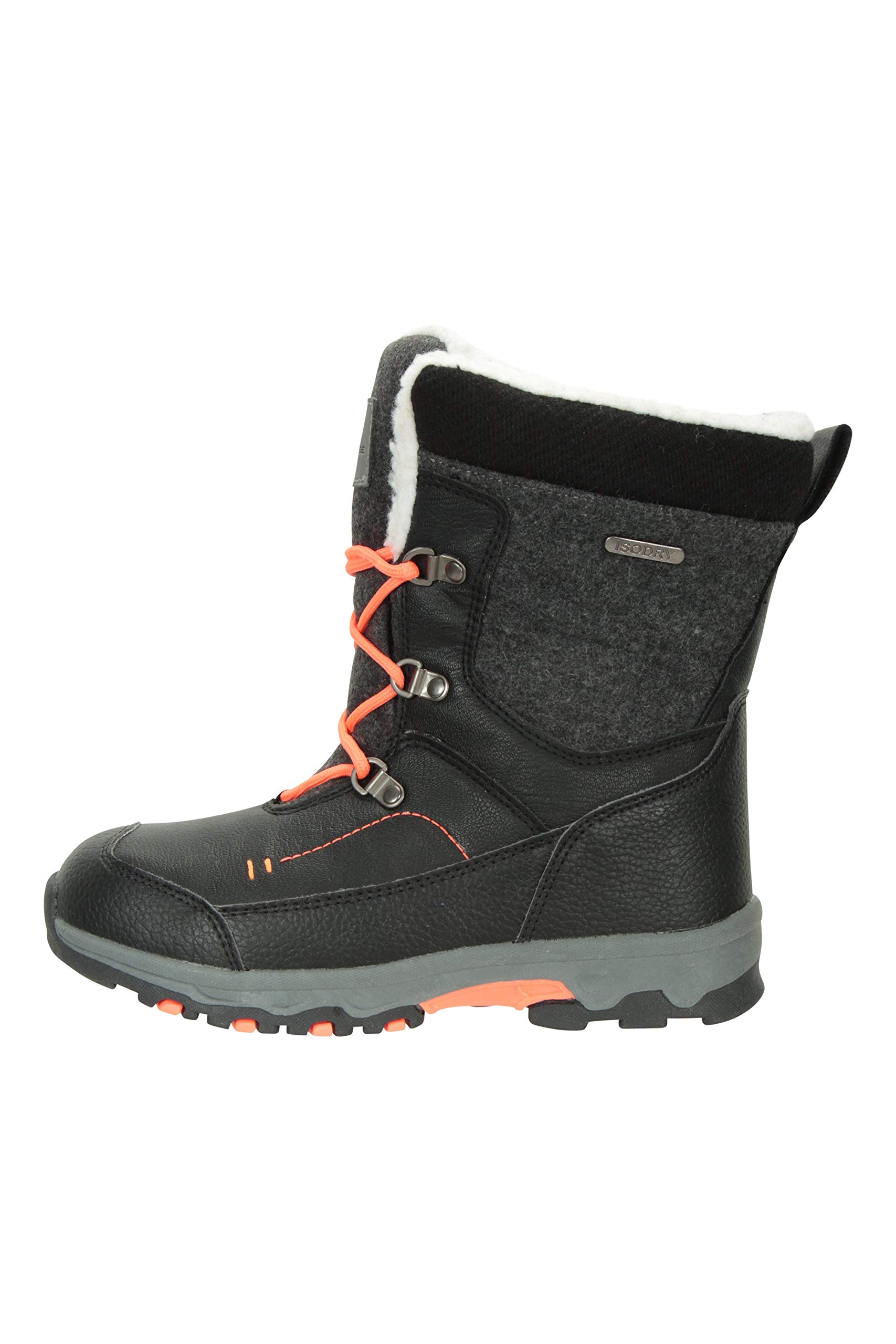 Mountain Warehouse Heavenly Kids Snowboots - Snowproof Winter Shoes Coral Kids Shoe Size 5 US