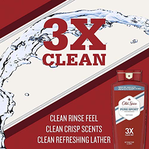 Old Spice High Endurance Body Wash for Men, Pure Sport Scent, 18 FL OZ (532 mL) (Pack of 4)
