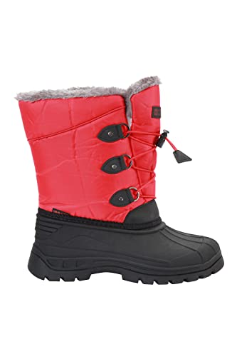 Mountain Warehouse Kids Fleece Lined Snow Boots - Warm Winter Shoes Dark Red Kids Shoe Size 6 US