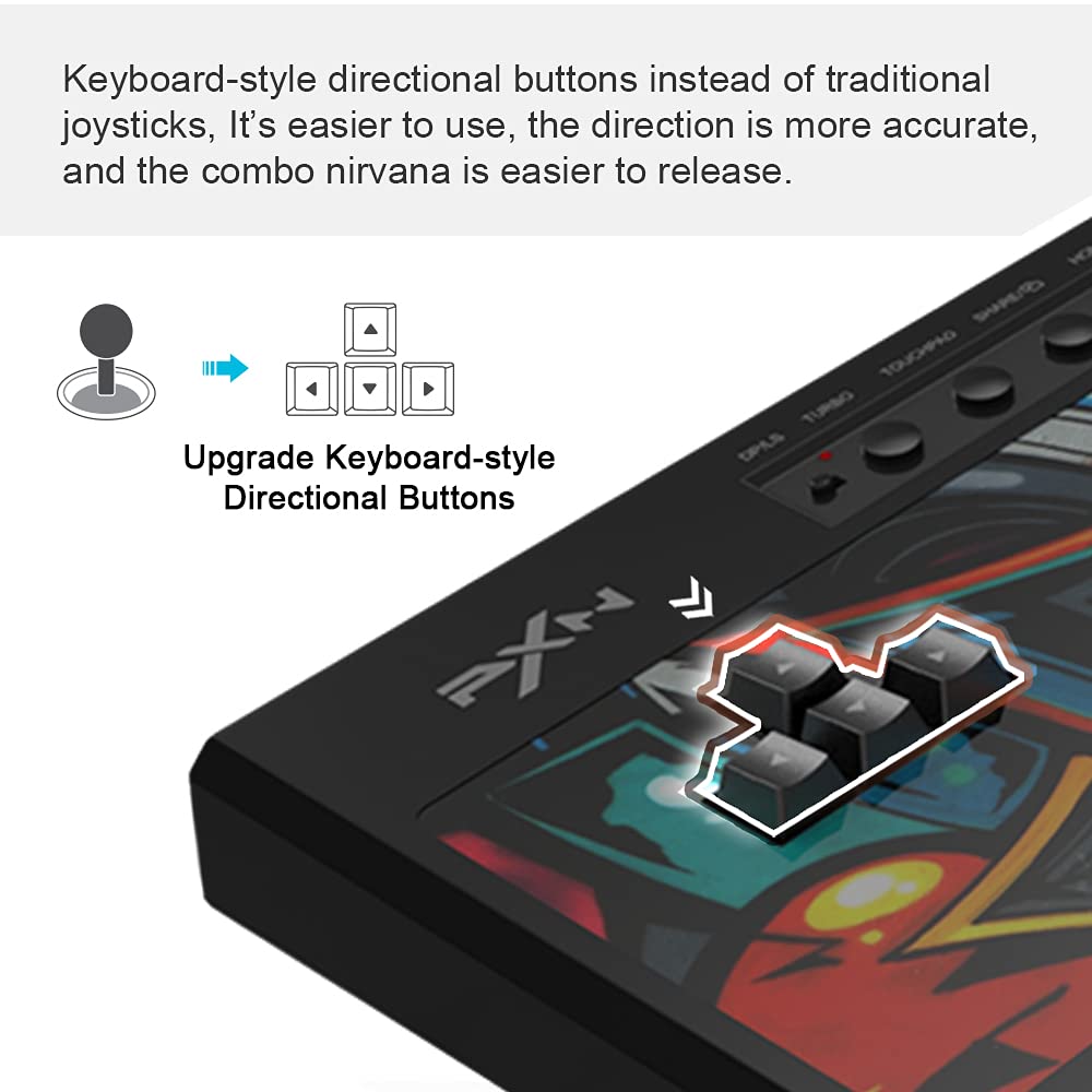 PXN Arcade Stick, X8 Fight Stick Game Controller Joystick Green Axis Mechanical Buttons USB Wired Connection for PC/PS4/PS3/Xbox Series X|S, Xbox One