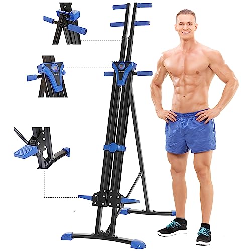 The ONLY Vertical Climber Machine Combined Resistance Training and High-Intensity Cardio for Home, More Than 350 lbs Weight Capacity,Full Body Stair Climber,Home Gym Exercise Machine (Blueblack)