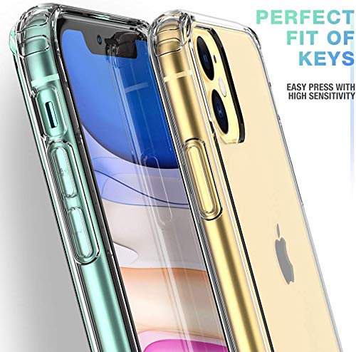 Mkeke Compatible for iPhone 11 Case, Clear Shock Absorption Bumpers Cases for 6.1 Inch