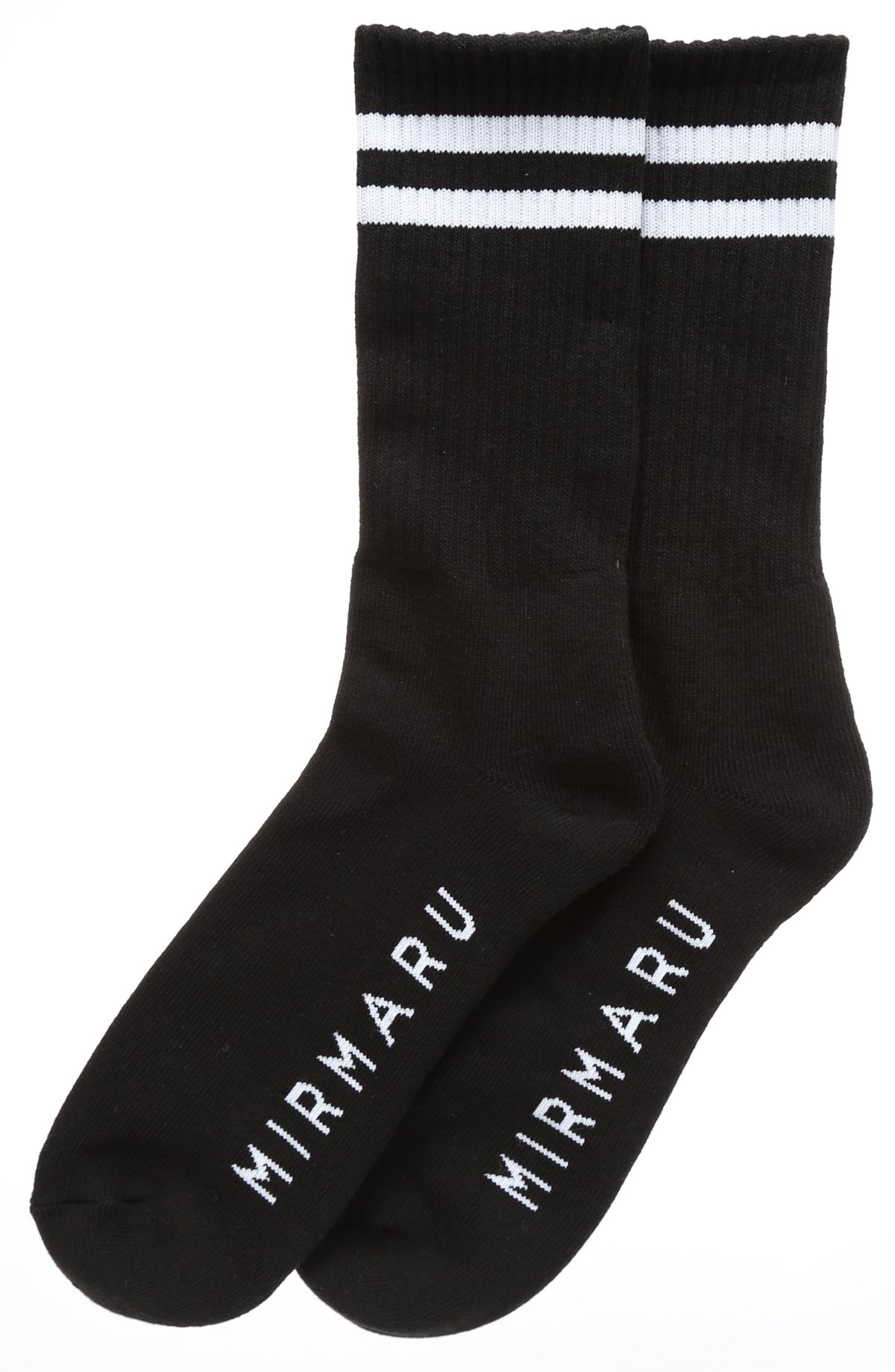MIRMARU Men’s Performance Moisture Wicking Outdoor Athletic Sports Crew Socks with Cushioned Sole, Arch Support (Black-3Pairs)