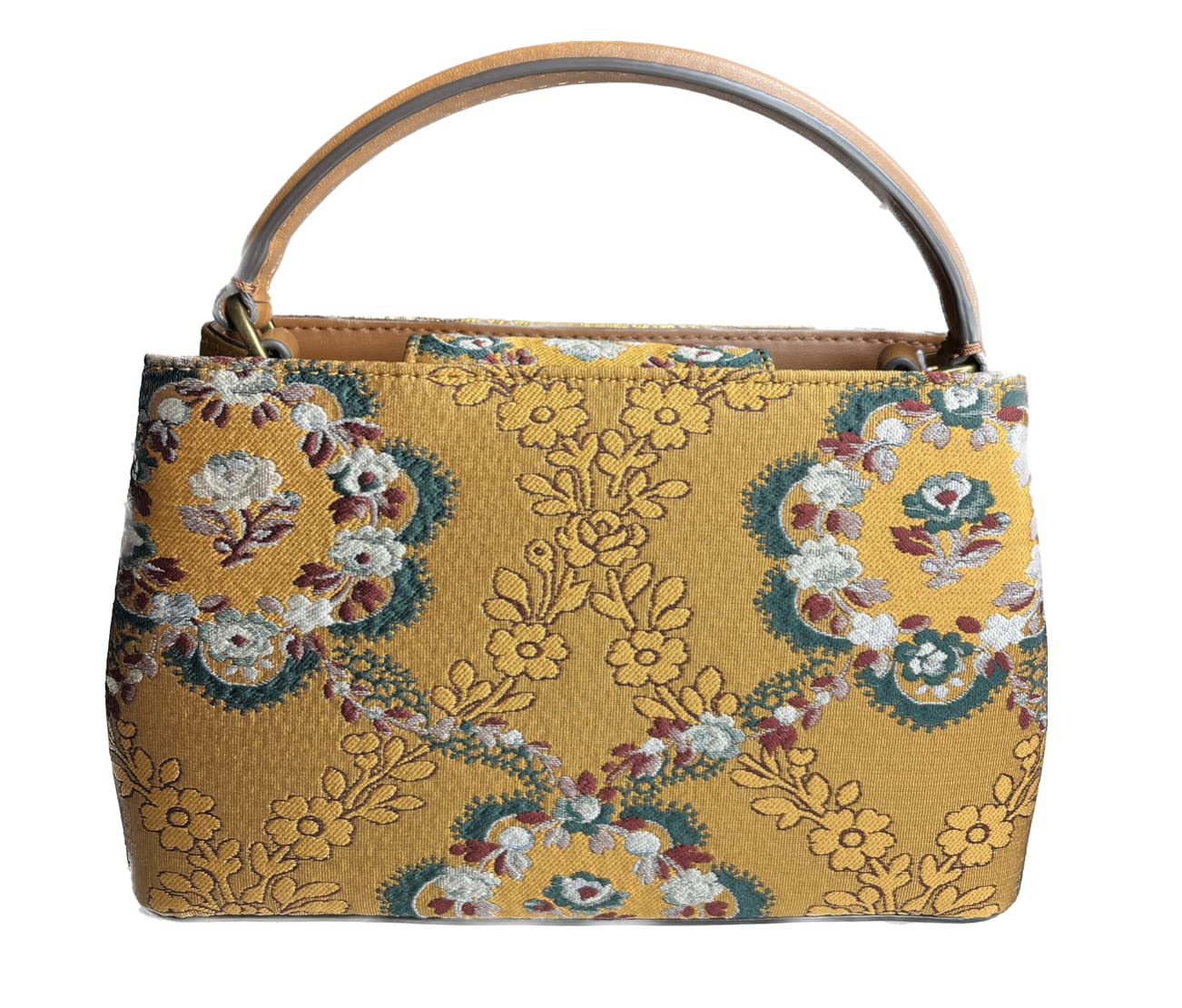 Tory Burch Britten Brocade Micro Satchel 142568 Rust Sunset Bonfire Floral 820