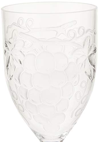 Prodyne Embossed Grape Acrylic Wine Glass, 10 Ounce