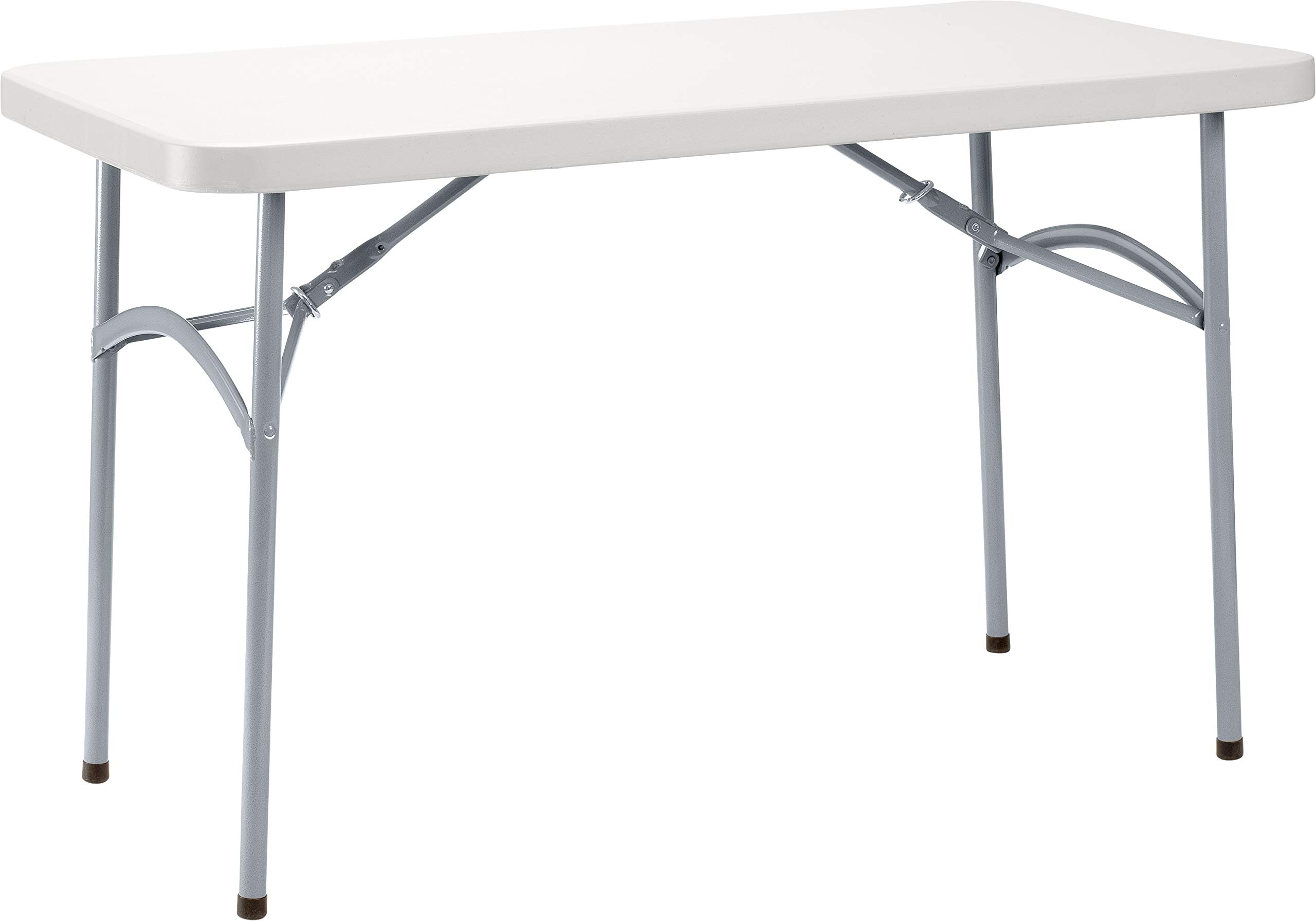 National Public Seating BT3000 Series 30 x 60 Inch Heavy Duty Blow-Molded Plastic Folding Table with Gravity Slide Lock for Banquets, Speckled Grey