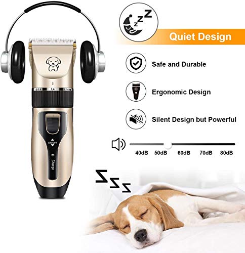 Pet Shaver Clippers Low Noise Rechargeable Cordless Electric Quiet Hair Clippers Set for Dogs Cats Pet